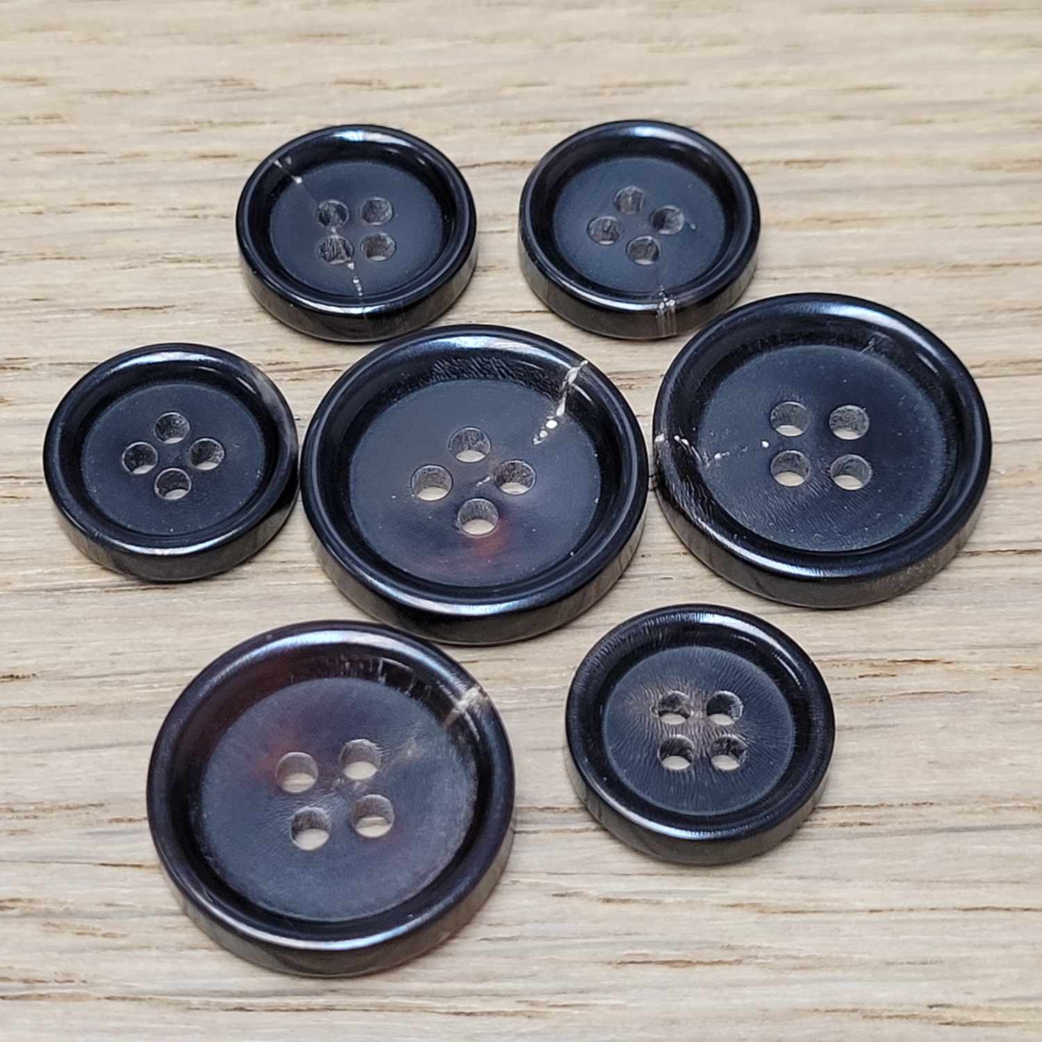 Dark Brown Buffalo Horn Buttons YWBUTTON | Gents Bespoke Store