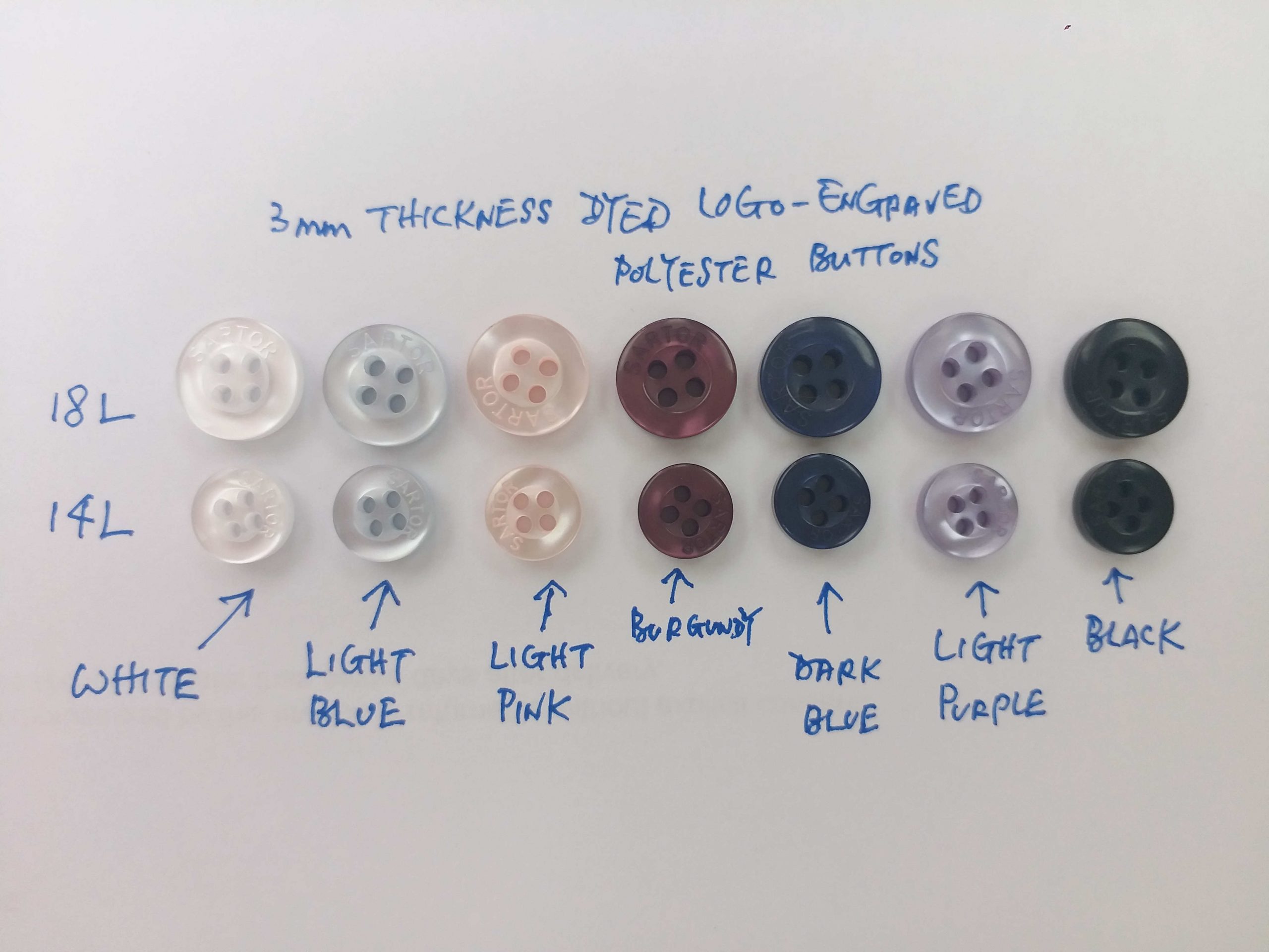 Logo Polyester Shirt Buttons | YWBUTTON | Gents Bespoke Store