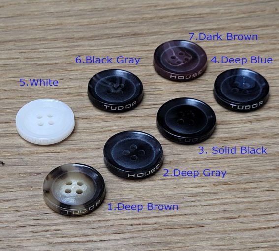 Logo on Side Urea Suit Buttons: Assorted Colors and Sizes | YWBUTTON | Gents Bespoke Store